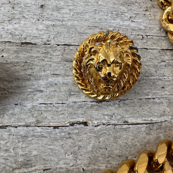 Vintage | Jewelry | Vintage Rare Anne Klein 3 Piece Gold Tone Lion Head ...